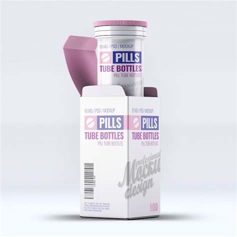 Premium PSD Psd Pills Tube Bottle Mockup