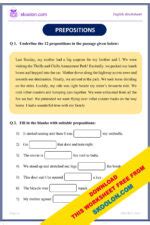 Prepositions Worksheet 3 Skoolon