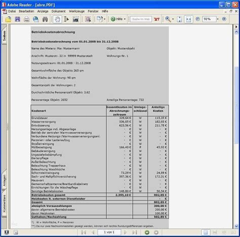 Excel Vorlage Betriebskostenabrechnung Bewundernswert