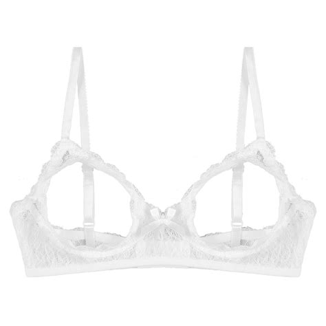 FEESHOW Damen Dessous Spitze Bralette Büstenhebe Durchsichtig BH Bügel