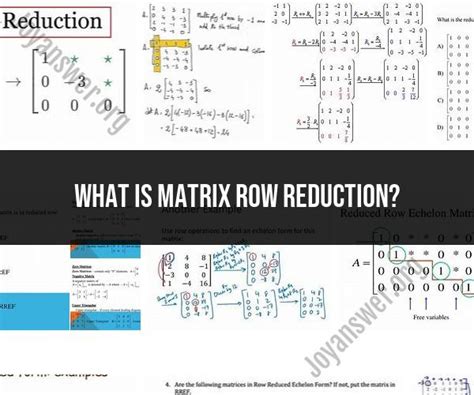 matrix transformation unveiled demystifying matrix row reduction