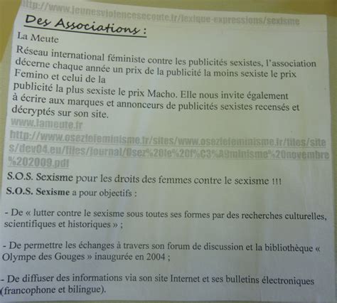 Vivre ensemble en luttant contre le sexisme 4ème 6
