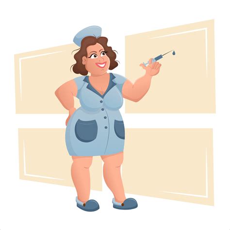Nurse With Syringe Cartoon