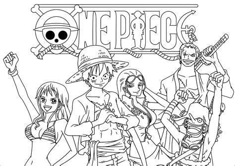 One Piece Characters And Logo One Piece Coloring Pages