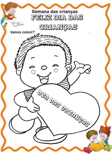 atividades para colorir dia das crianças Cantinho do EVA