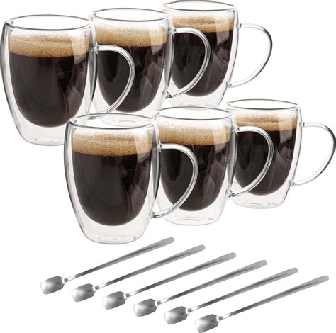 Belle Vous Lot De 6 Tasse A Cafe Double Paroi Verre Double Paroi