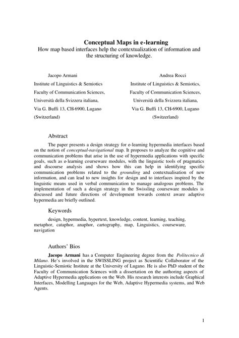 pdf conceptual maps in e learning how map based interfaces help the contextualization of