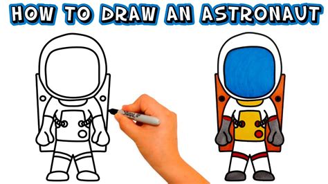 How to draw an ASTRONAUT Cómo dibujar un astronauta learntodraw