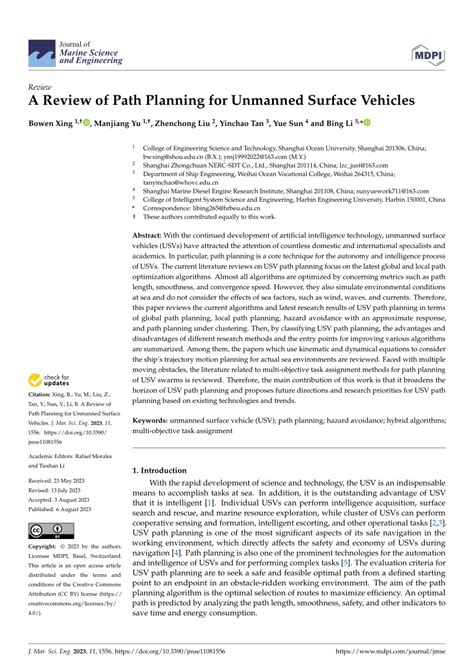 pdf a review of path planning for unmanned surface vehicles