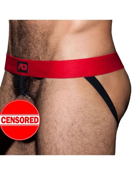 Jockstrap rouge élastique Addicted avec anneau en silicone extensible