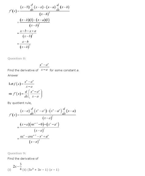 limits and derivatives class 11 mathematics ncert solutions