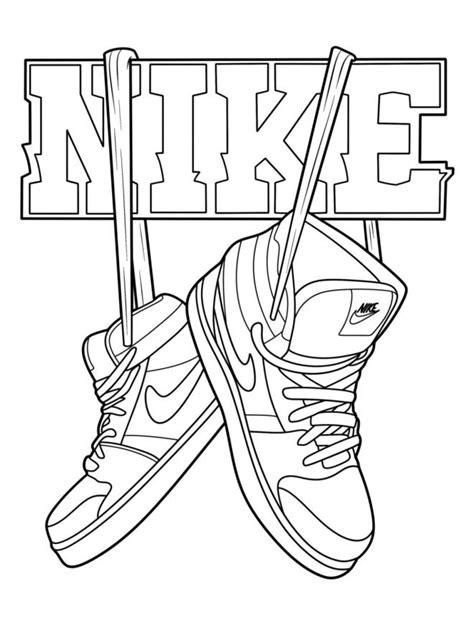 Coloriage Poster de Nike avec Baskets Air Jordan dessin gratuit à imprimer