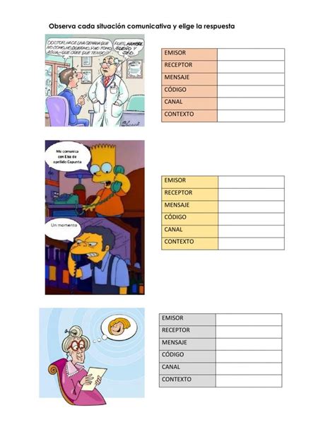 Elementos de la comunicación Ficha interactiva Teacher planning