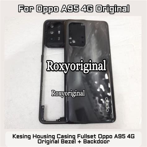 Casing Housing Fullset Oppo A95 4G Backdoor Backdor Back Casing Bazel