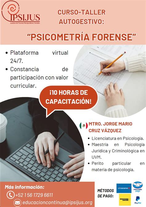 CURSO TALLER VIRTUAL Psicometría Forense IPSIJUS
