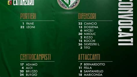 Avellino Catanzaro Ecco I Convocati Di Mister Braglia