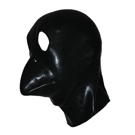 Woman Latex Mask Rubber Unisex Hood Parrot Teeth Lip Facing Sheath Tongue Nose Tube Fetish Latex
