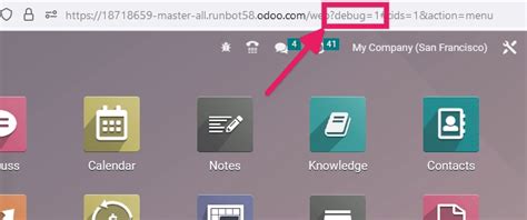 Mode développeur mode débogage Documentation Odoo 14 0