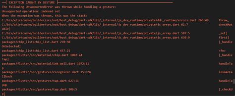unsupported error was thrown while handling a gesture unsupported operation indexed set