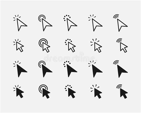 Icono De Clic Con El Ratón Conjunto De Iconos Del Cursor Del Clic Del