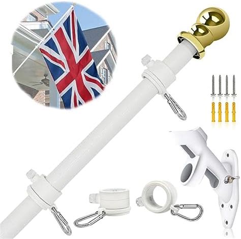 Nq Ft Flag Pole For Garden With Flag Pole Holder Stainless Steel Flag