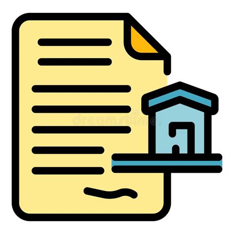 Vector De Esquema De Color De Los Documentos De Propiedad Ilustración