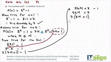 proof by induction divisibility example 1 leaving cert higher level maths youtube