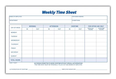 Tempus Unlimited Printable Timesheet