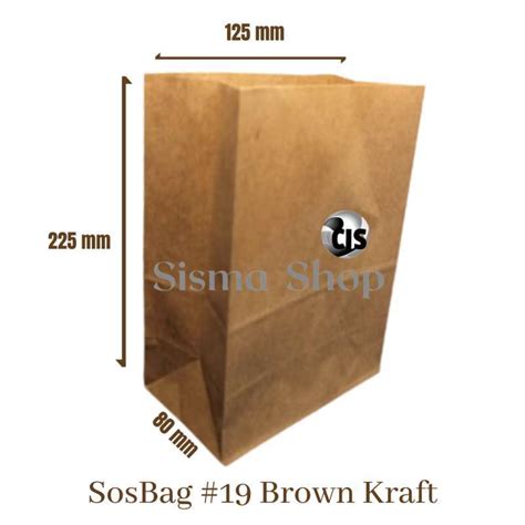 Jual Paper Bag Coklat 19 Brown Kraft Kantong Kertas Roti 100 Pcs