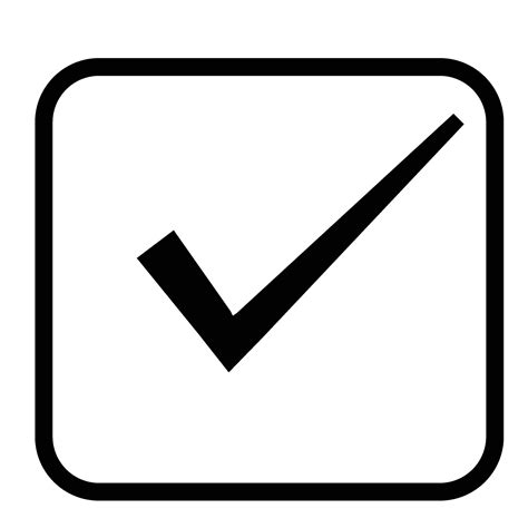 Check List Icon Or Tick Mark To Choose Correct With Box Line Black