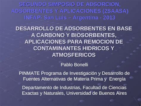 Ppt Desarrollo De Adsorbentes En Base A Carbono Y Biosorbentes