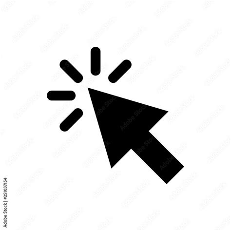 Click Icon Vector Cursor Icon Computer Mouse Click Cursor Black Arrow