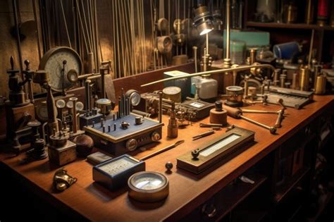 Premium AI Image Precision Measuring Instruments In A Workshop