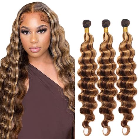 Amazon Ombre Bundles Deep Wave Highlight Human Hair Bundles