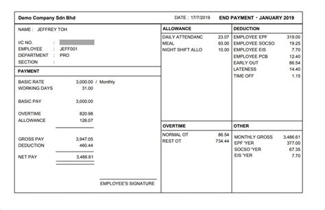 Payslip Template And Employee S Salary Slip In Malaysia 41 OFF