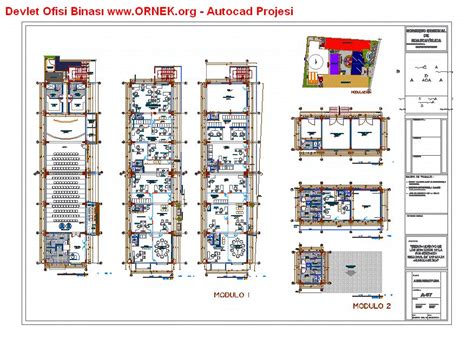 Proje Sitesi Oval Ofis binası Autocad Projesi