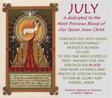 CATHOLIC 4 LIFE MONTH OF THE MOST PRECIOUS BLOOD OF JESUS
