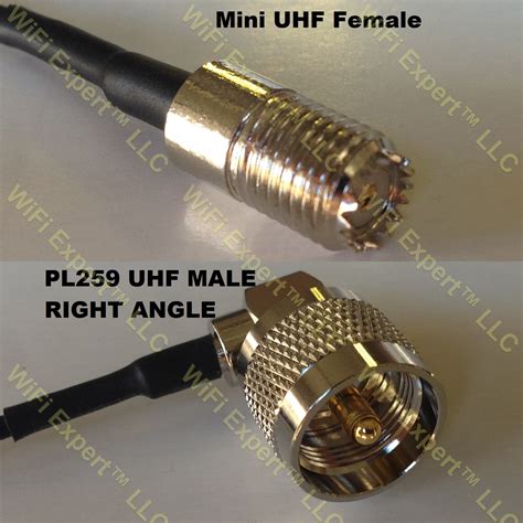 Rg Mini Uhf Female To Uhf Male Angle Coaxial Rf Pigtail Cable Rf