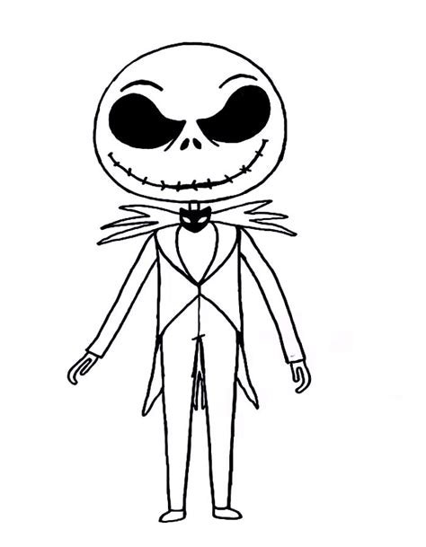 Chibi Jack Skellington Coloring Page Coloringus