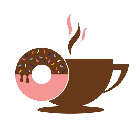 Donut And Coffee Logo Vector Donuts Shop Logo Design Vector