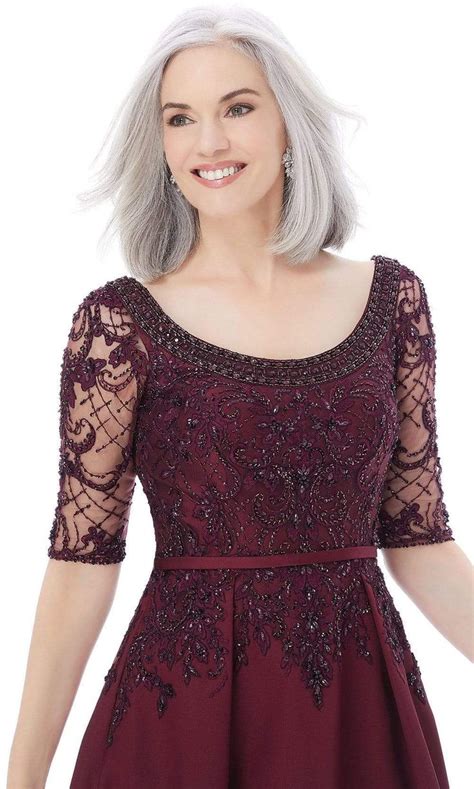 MGNY By Mori Lee 72205 Beaded Net Luxe Satin A Line Evening Gown