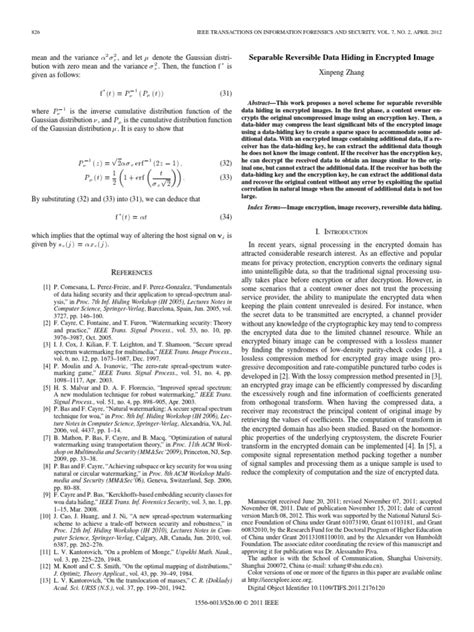 separable reversible data hiding in encrypted image pdf data compression encryption
