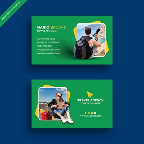 Modèle d impression de carte de visite d une agence de voyage PSD Premium