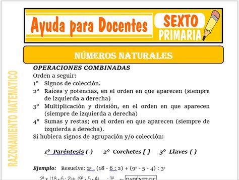 Razonamiento Matem Tico Para Sexto De Primaria Ayuda Para Docentes