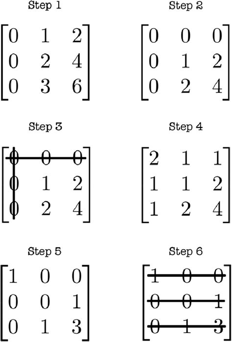 the six steps in the hungarian algorithm download scientific diagram