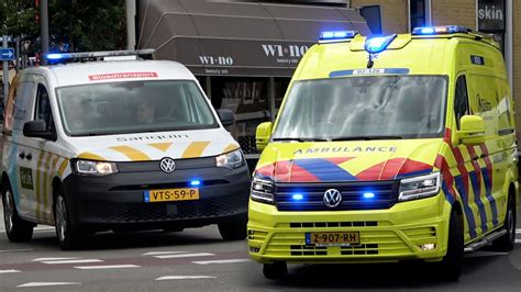 Ambulance Politie Rijopleiding Sanquin Bloedvoorziening Met Spoed In