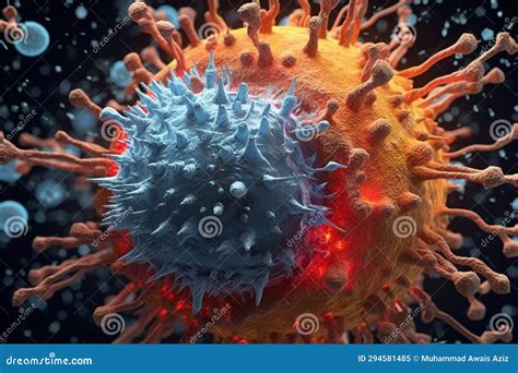 3d Illustration Of Molecule Structure With Virus Stock Illustration