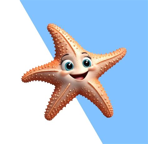 Linda Estrella De Mar De Dibujos Animados En 3d Archivo PSD Premium