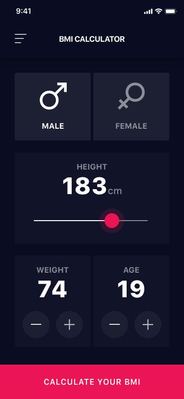 Simple Bmi Calculator By Ruben Vaalt On Dribbble