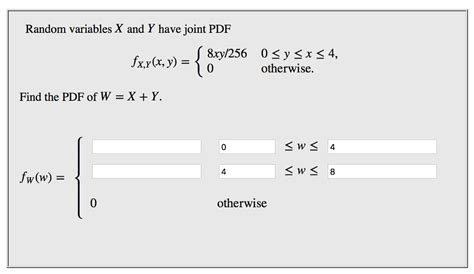 random variables x and y have joint pdf fxy x y